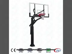 Outdoor Basketball Hoop With Durable Glass Backboard Adjustable Height Kids Frendly