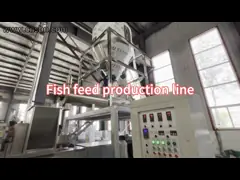 공장에서 작동하는 완전 자동 생선 사료 생산 라인