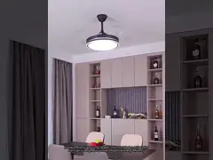Modern Led Ceiling Fans Light Home Restaurant Bluetooth Mute Simple Invisible Iron Chandelier