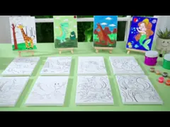 China Beginner Friendly Pre Printed Canvas Oil Painting Set Cute Animals For Children for sale