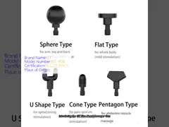 Upgrade Your Massage Tool with Five Head Massager Gun 5 Speed Levels 2-3 Hours Usage Time and Less Than 60dB Noise Level
