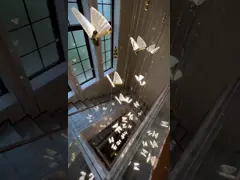 Nordic Light Luxury Silver Mountain Crystal Chandelier for Villa Duplex Stairwell