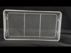 China Hospital Sterilization Medical SS metal mesh basket plastic spraying for sale