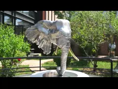 Mirror-Polished Stainless Steel Cast Tiger Animal Sculpture