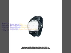 Black Bezel Multiple Colors Available Quartz Movement Watch Waterproof for Men