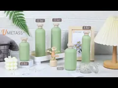 China HDPE Plastic Shampoo Bottle with Bamboo Lid - 500ml Soft Touch Empty Body Lotion Container for sale