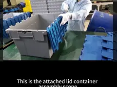 China Attached Lid Stackable Plastic Milk Crates Vegetable Storage Industrial Handling for sale