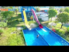 China Hotel Playground Pool Slide Macaron Color Fiberglass Pool Slide for sale