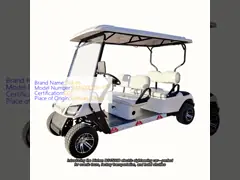 China Sightseeing Golf Cart Four Wheel Scenic Tourist Office Factory Property Hotel for sale