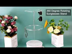Elegant 2 Layers Sunglasses Display Stand Rack 360 Degree Rotating Glasses Holder