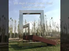 8M High Curved Corten Steel Garden Sculpture