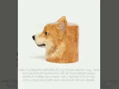 China Best Selling cute earthenware 3d dog shaped Animal Ceramic Mugs Design with 3D handpaint zara for sale