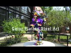 Colorful Electro Plating Contemporary Metal Sculpture  For Decoration