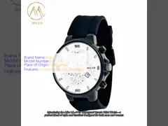 Orologio da polso al quarzo a cinghia nera con chiusura e custodia in plastica