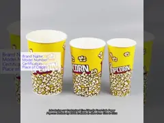 Customized Eco-Friendly Food-Safe Paper Popcorn Bucket  with FDA Certified