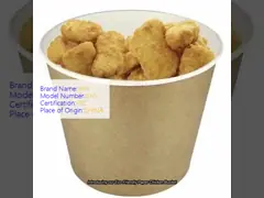 Eco-Friendly Paper Chicken Bucket with PE or PLA coating prevents oil leaks