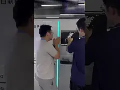 Customers testing samples in the exhibition hall