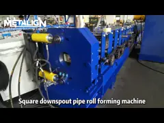Square downspout pipe roll forming machine with off-line bending
