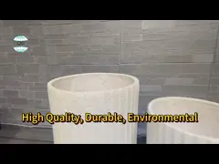 Fiber Clay Round Planter in Modern Fiber Cement Pot for Any Spac