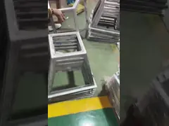 The housing of garden lights are being polished...All aluminum products.