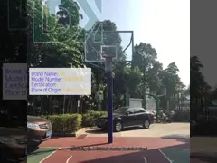 Outdoor Basketball Stand With Tempered Glass Backboard Inground Baketball Hoop