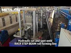 China Step Beam Roll Forming Machine With Ribbed Profile Precision Clean Notch Cut Coordination for sale