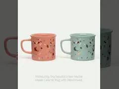 China 2020 new marble mosaic ceramic solid color mug with decal on glaze for sale