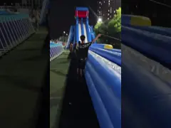 China 15FT Inflatable Bounce House With Water Slide Green Faucet Heavy Duty Inflatable Water Slide With Blower for sale