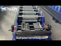 Custom-cut & bent shelf panel roll forming machine