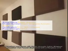 Studio Soundproofing Fabric Wrapped Acoustical Wall Panels Absorbing Fireproof Board