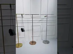 China T Shape Metal Retail Display Round Base Adjustable Height SS Display Rack For Clothing for sale