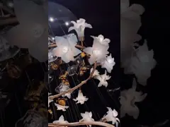 China Modern Lotus Leaf Design LED Ceiling Acrylic Light Staircase Luxury Home Decorative Lighting Chandelier for sale