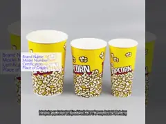 Customized Eco-Friendly Food-Safe Paper Popcorn Bucket  with FDA Certified