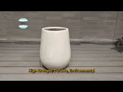 Distinctive Cement Reinforced Planter Clay And Fiber Vase - Hand Carved for Garden and Home