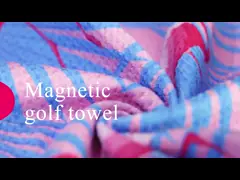 China Popular Microfiber Fabric Polyester Waffle Pattern Waffle Golf Towel With Heavy Duty Carabiner 40x60cm for sale