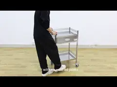 China Medical Hospital Stainless Steel Trolley Grey Surgical Care Ss Instrument Trolley for sale