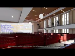 28/4mm Church Celing Tiles Linear Grooved Acoustic Wall Panels Sound Absorption Board
