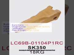 SK350 SK350RC SK350TL LC69B-01104P1RC ExcavatorRock Bucket Teeth ISO9001 Certified