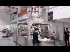 China Mushroom Custom MAP Tray Sealing Machine Multi Head Scale Chain Plate Sealing Machine for sale