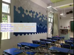 Classroom Wall Hexagon Shape Wood Wool Cement Acoustic Panel Soundproofing Board