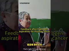 The elderly person expressed gratitude for the hydrogen inhalation machine