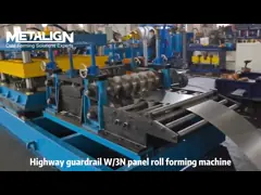 China Heavy Duty W Beam Roll Forming Machine With Tracking Hydraulic Cutter And Gearbox Drive for sale