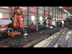 The KUKA KR 16 L6 is a long reach low payload robot arm. It features an arm extender that expands th