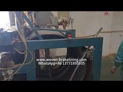 Asbestos-free brake belts are cut and packed by the factory