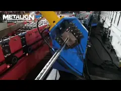 Hydraulic flange and web hole punching C profile roll forming machine