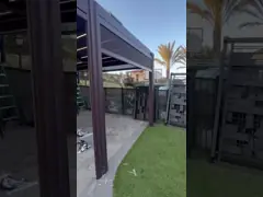 China Windproof Roller Blinds and Aluminum Metal Outdoor Canopy for Outdoor Dining Areas for sale