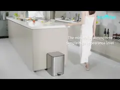 18L rectangle stainless steel trash can household foot pedal trash bin