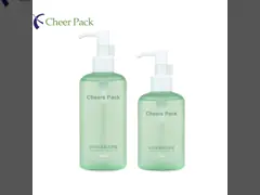 China Green Luxury 50ml 100ml 450ml Round Plastic Cosmetic Lotion Bottles PP Material Press Pump Squeeze Bottles For Skin Care Shampoo for sale