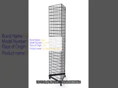 China Customized Black Metal Wire Display Racks Hanging Hook Metal Grid Display Rack for sale