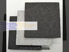 Ceiling Baffles Black Wood Wool Cement Acoustic Panels Soundproofing Isolation Board